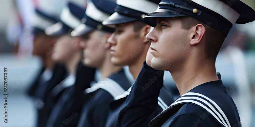 Navy Pride: Sailors Stand Tall, Honoring Their Nation with Unyielding ...