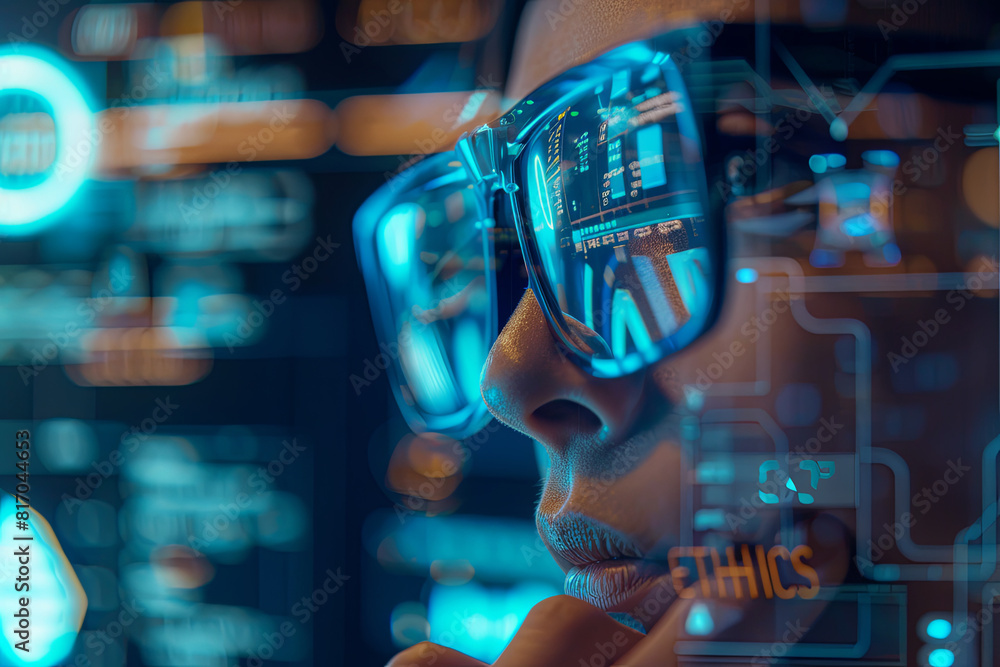 Big data technology and data science. Data scientist querying ...