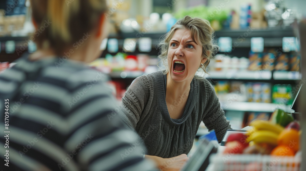 Angry Woman Yelling in Supermarket | Shocked Customer Screaming at ...