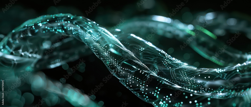 closeup light pulsing around object in flowing lines, dynamic action ...