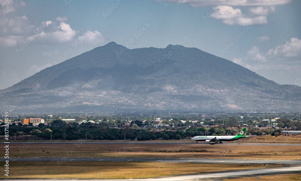 Eva Air Airbus A330 landing at Clark International Airport with Mt ...