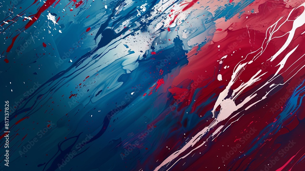 4th of July Background - Red White and Blue Abstract Paint Banner Wide ...