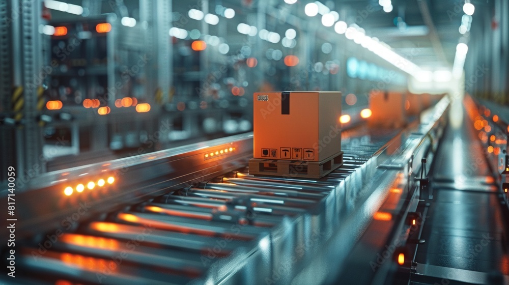 AI Packaging Hub Visualize a futuristic packaging center where AI ...