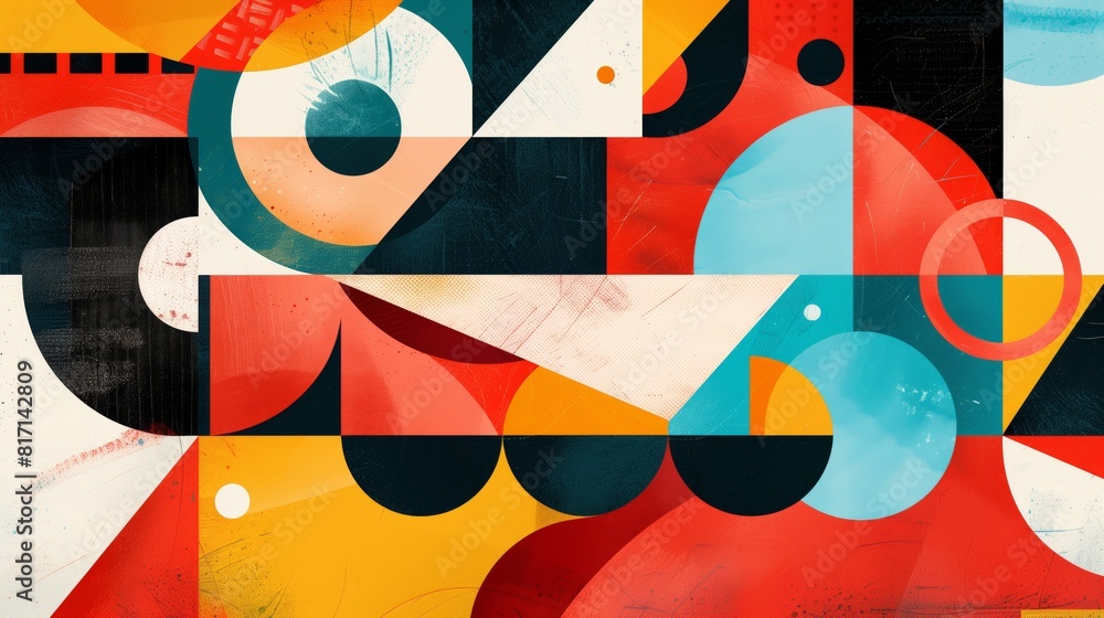 80s-inspired vibrant geometric shapes in bold colors echo nostalgia ...