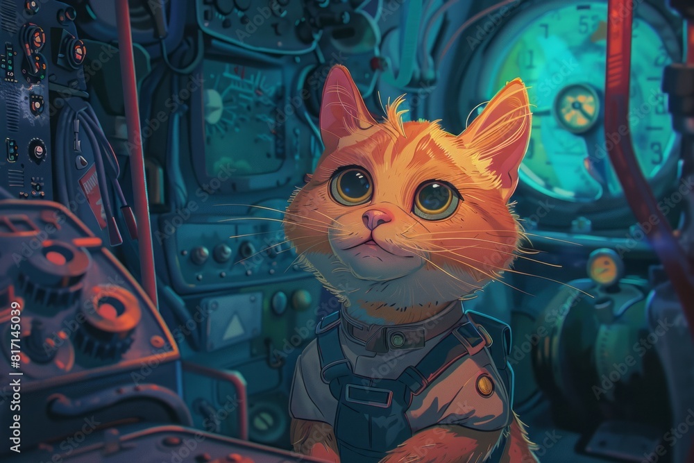 Step back in time with a retro-style cartoon cat straight out of the ...
