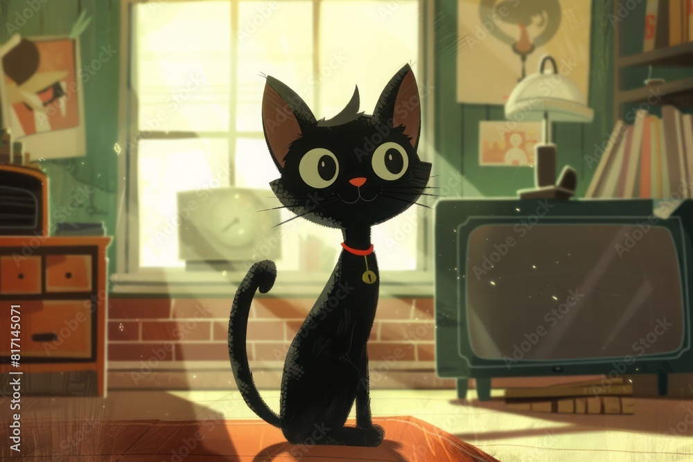 Step back in time with a retro-style cartoon cat straight out of the ...