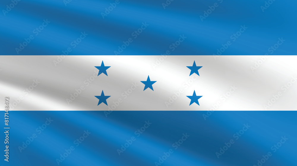 National flag of Honduras. Honduras Flag. Waving Honduras flag. Stock ...