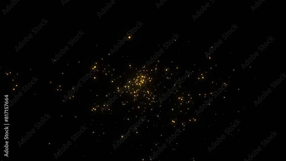 Gold particles blinking and shinning on black background 4k footage ...