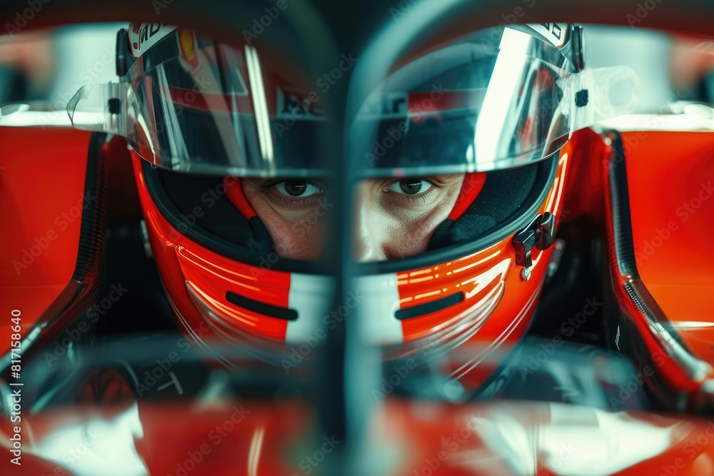 The picture of the formula one or f1 racer wearing the helmet for ...