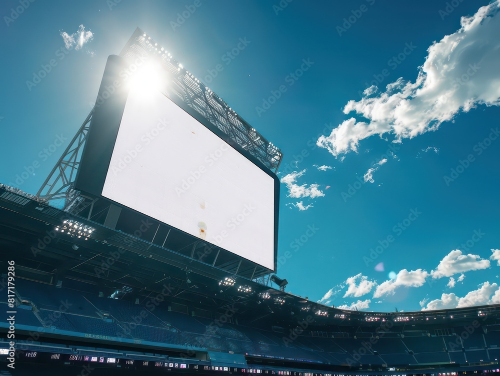 white LED screen on a sports field stadium Stock Illustration | Adobe Stock
