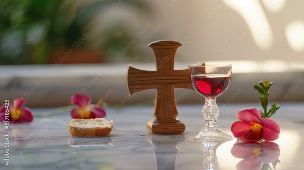 During the celebration of Holy Communion in a church the sacred ritual ...