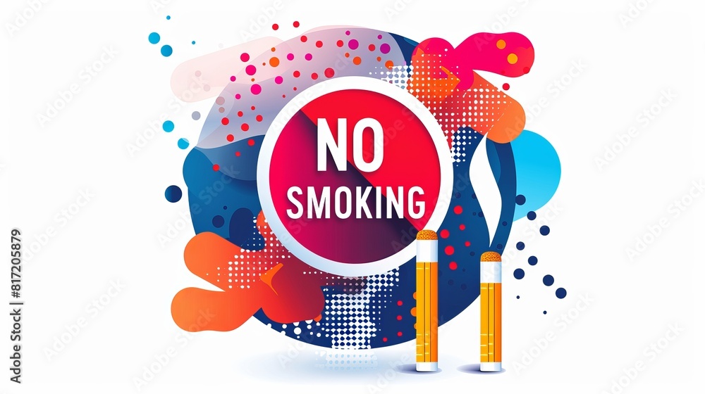 An illustration of a no-smoking and no-vaping sign, featuring cigarette ...