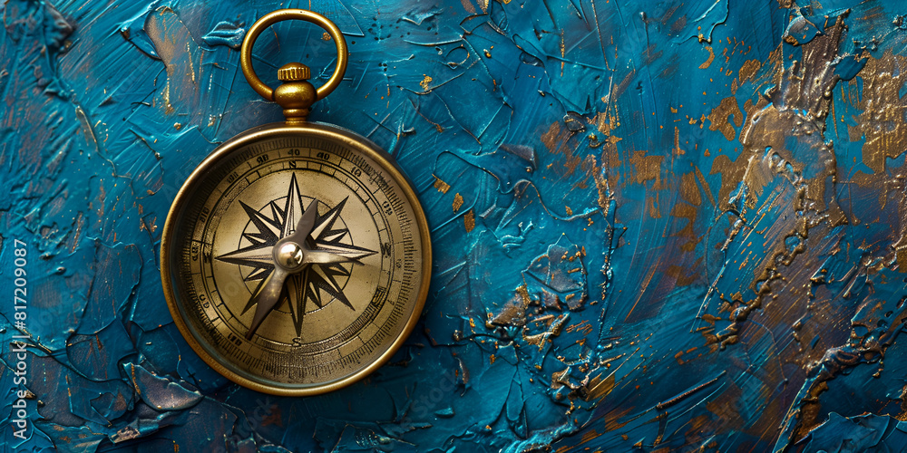 Old compass placed on a stone floor background with room for copy Old ...