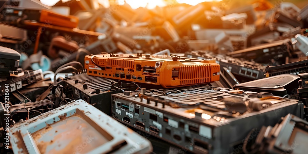 Recycling old computer equipment pile. Concept E-waste recycling ...