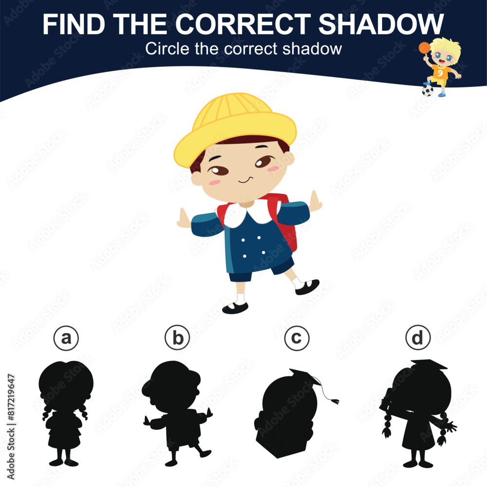 Find the correct shadow. Match the image with the shadow. Worksheet for ...