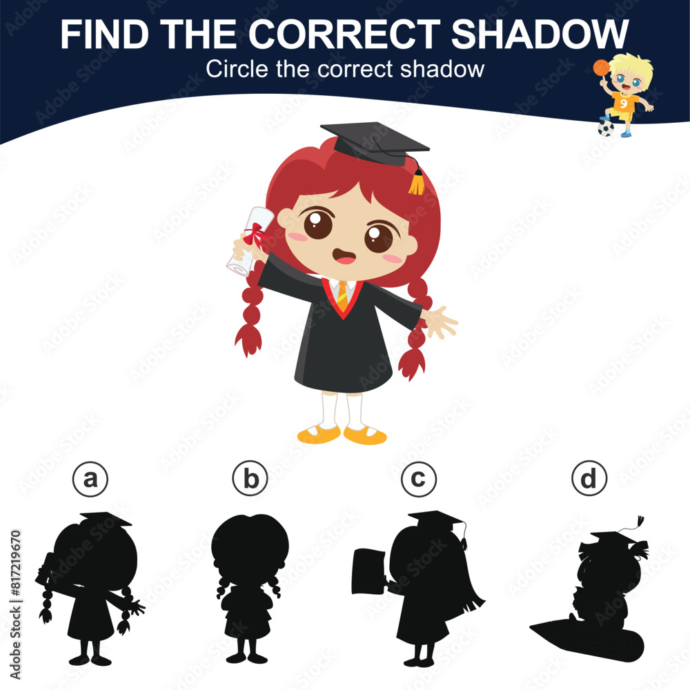 Find the correct shadow. Match the image with the shadow. Worksheet for ...