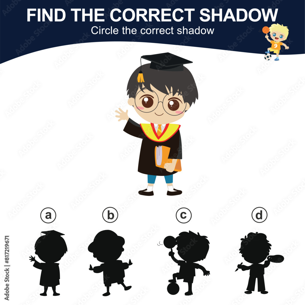 Find the correct shadow. Match the image with the shadow. Worksheet for ...