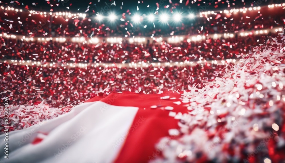 'stadium win! Flag soccer confetti field arena championship Austria ...