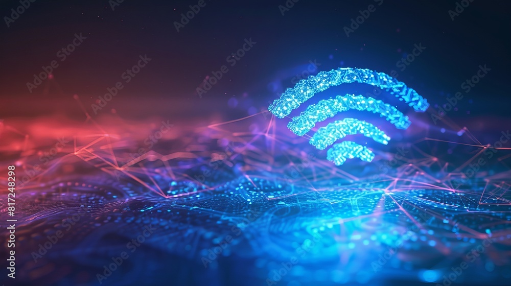 Background illustration of a Wifi antenna for data transfer ...