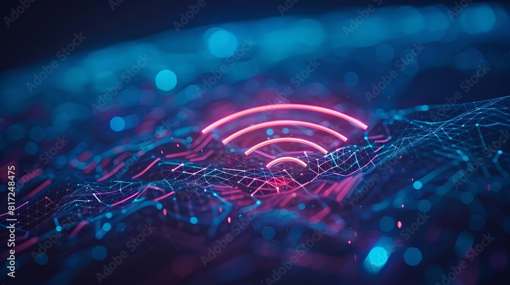 Background illustration of a Wifi antenna for data transfer ...