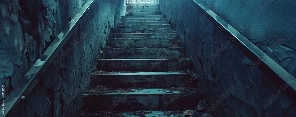 Dark and mysterious staircase leading to an unknown destination. Stock ...