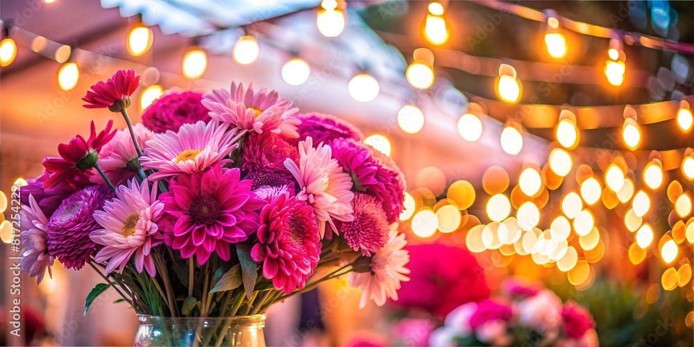 pink flower exhibition, bouquet at the party, flowers last night under ...