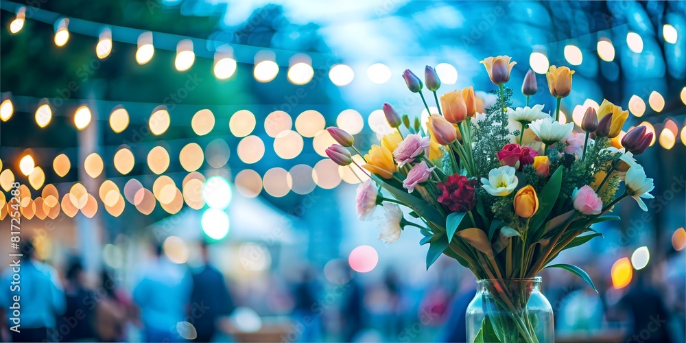 flower exhibition, bouquet at the party, flowers last night under the ...