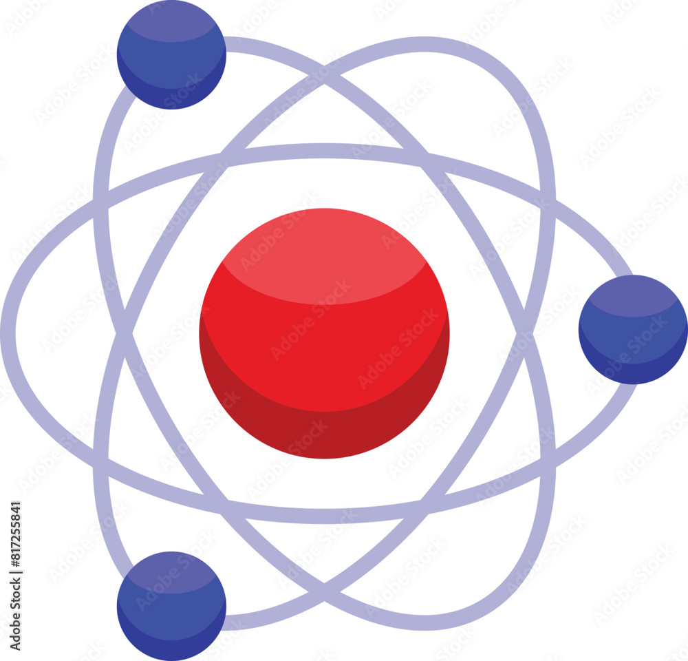 Colorful abstract vector illustration of atom model with electrons ...