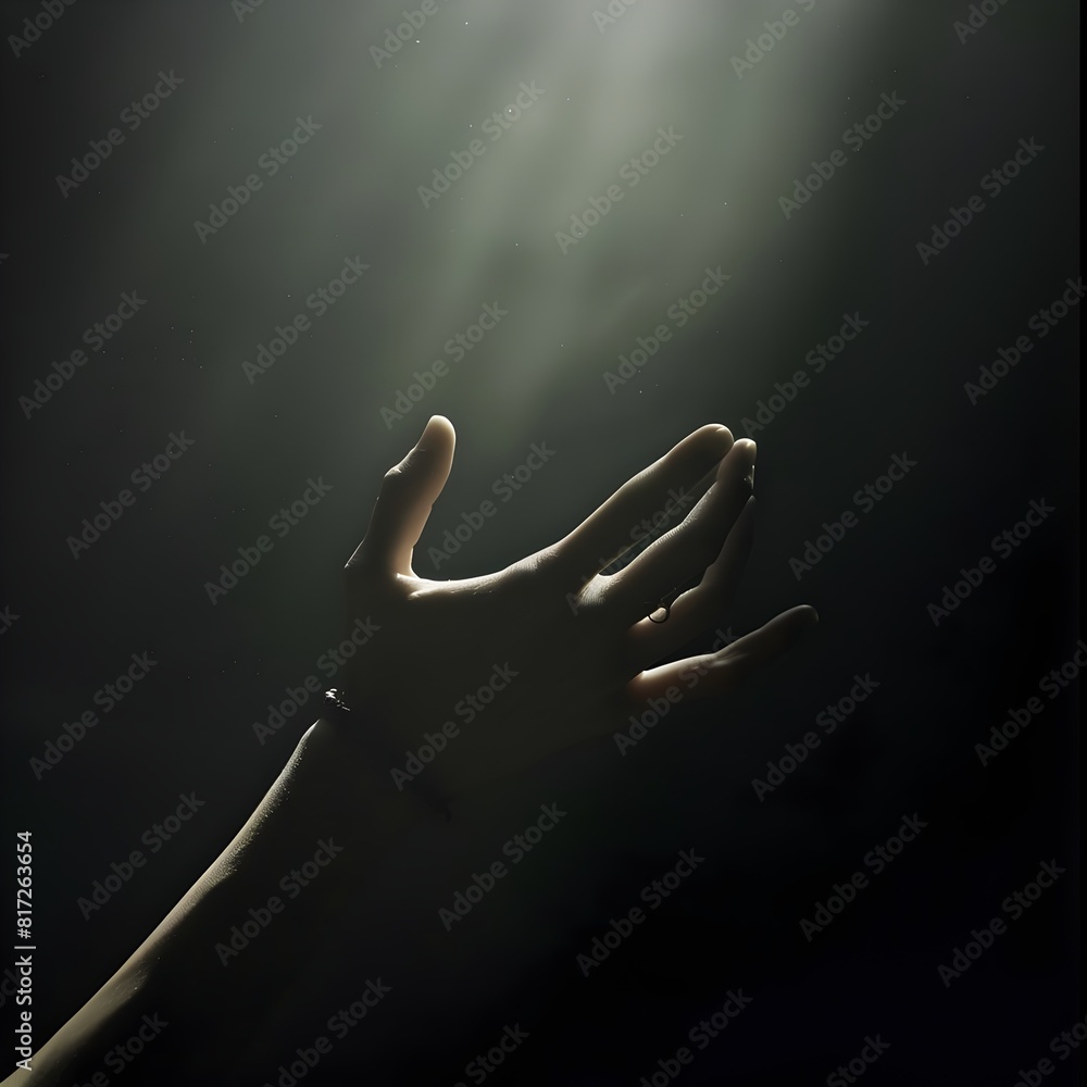 Reaching for the Light in the Darkness Metaphorical Hand Silhouette ...