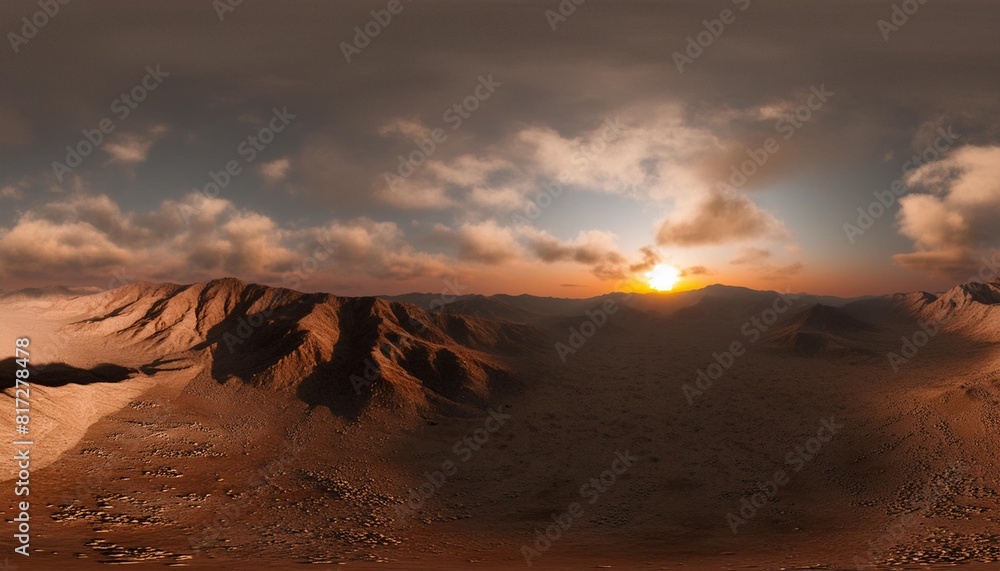Foto de 360 hdri panorama of mars sunset martian landscape environment ...