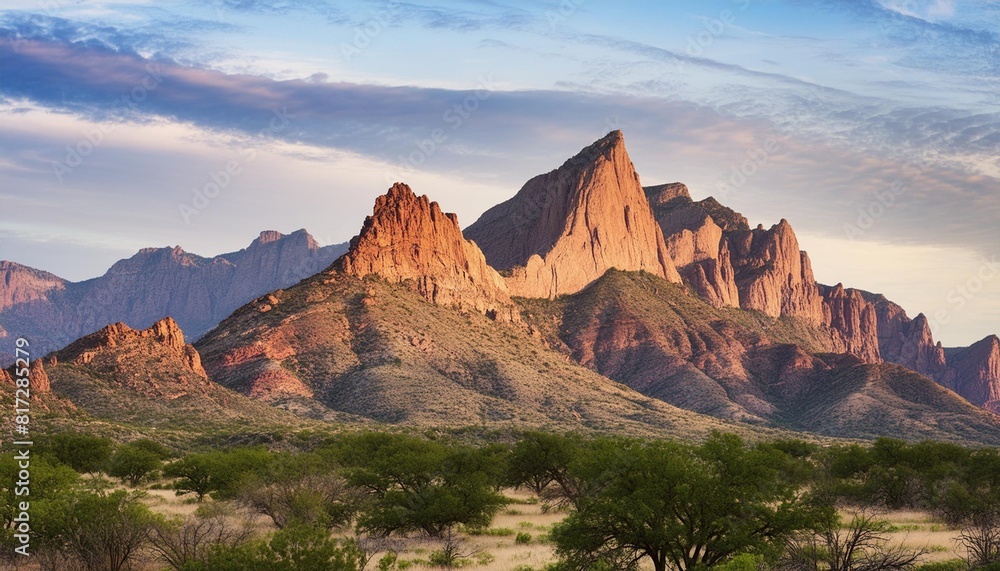texas mountain desert landscape a backdrop of rugged mountains and ...