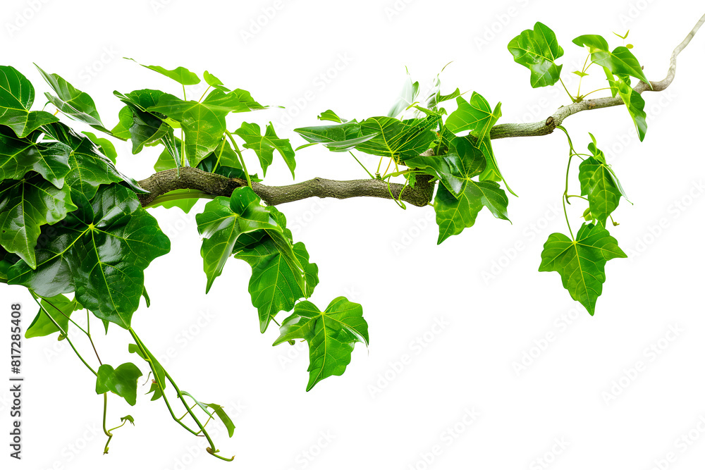 Hanging jungle vine plant bush of bush grape or three-leaved wild vine ...