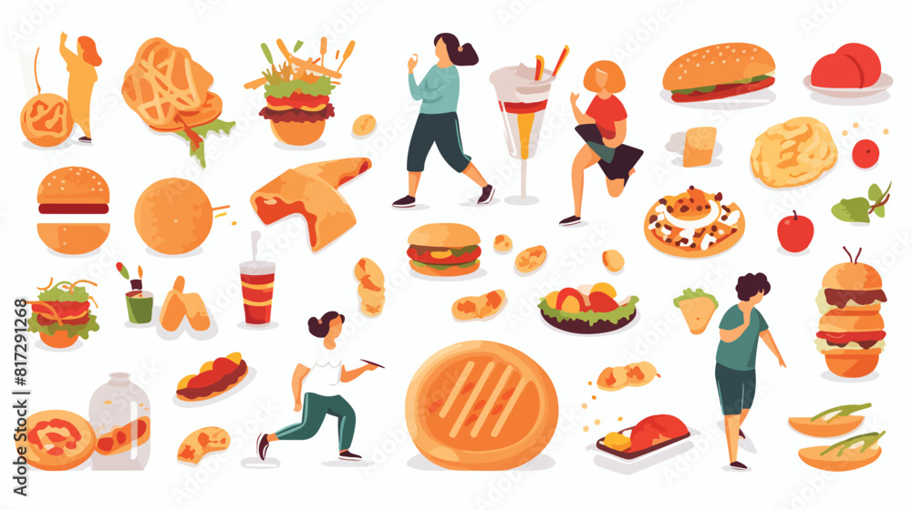 Snack vs traditional meals infographic with people Stock Vector | Adobe ...