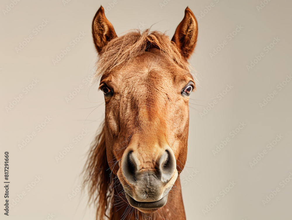 hylarious horse yelling, comic image, Smiling horse with fluffy mane on ...