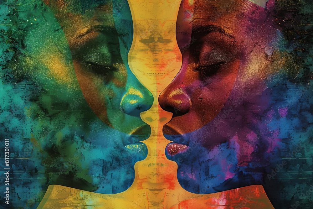 Artistic representation of a transgender person, their reflection ...