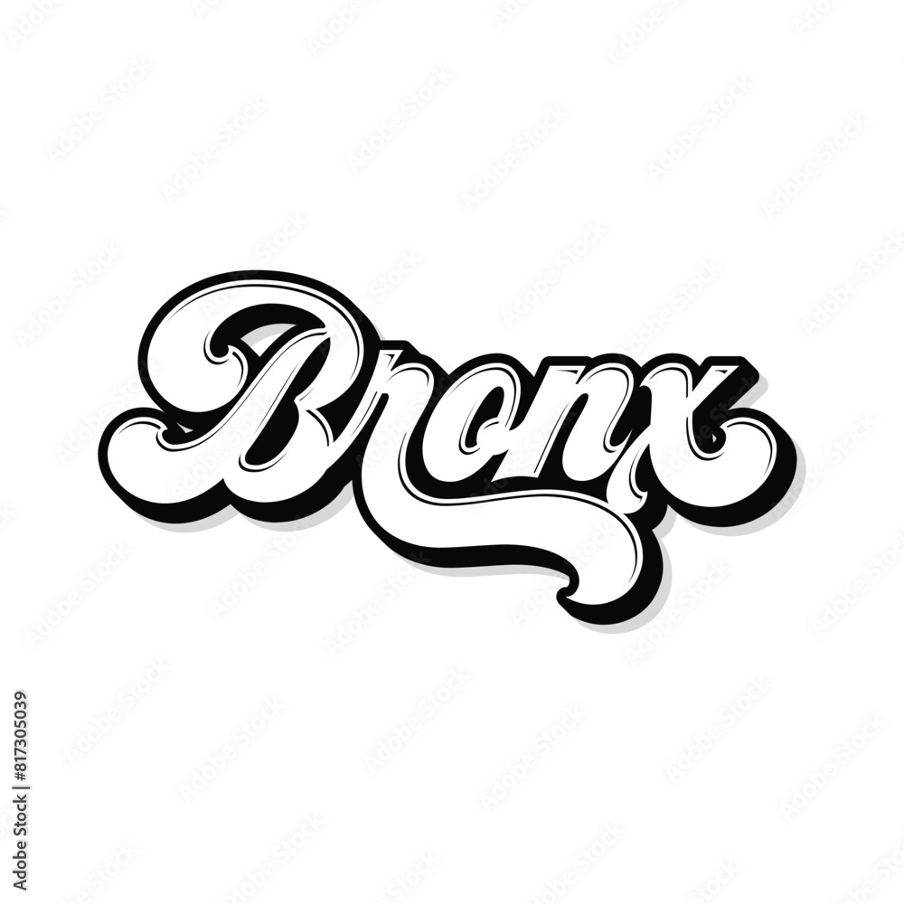 Bronx hand made script font. Vector Bronx text typography design for ...