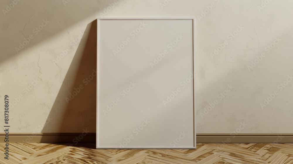 Front view mock-up of a minimal movie poster in a3 print with white ...