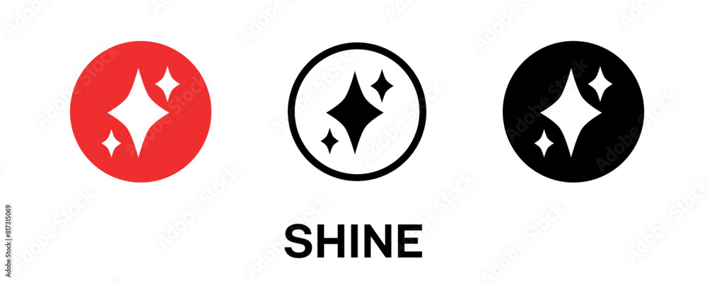 Set of icons from Seiso or Shine in English, with 3 types of icon ...