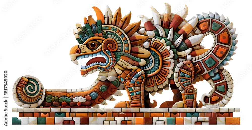 Tolteca god Quetzalcoatl ( The Feathered Serpent god, associated with ...
