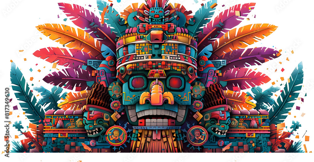 god Ah Puch( The god of death and the ruler of Mitnal, the Mayan underworld ) Stock Illustration ...