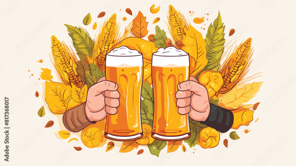 Vector cartoon beer symbols icon circle pattern pos Stock Vector ...