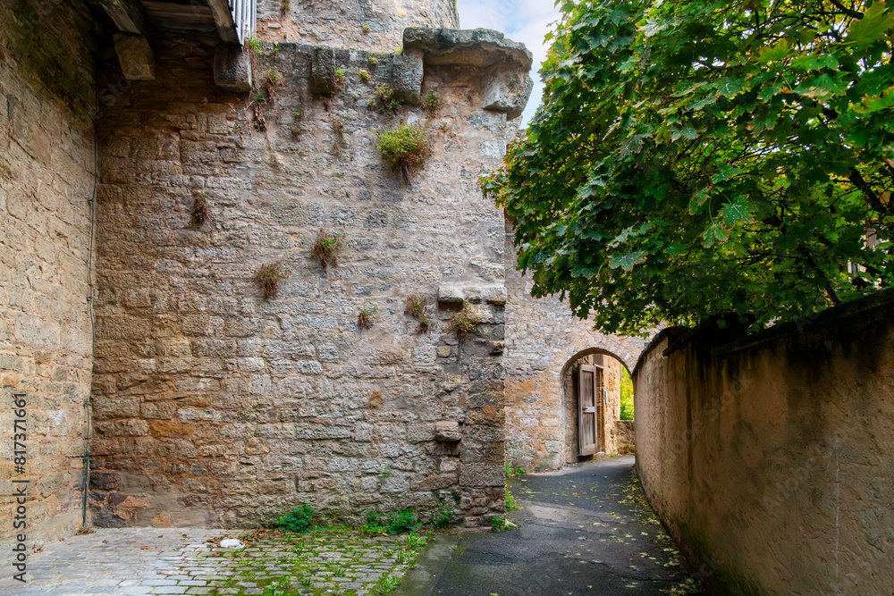 Inside the Spital Bastian medieval gate courtyard, part of the village ...