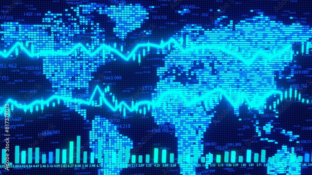 Visualizing global equity markets and stock markets, candlestick chart ...