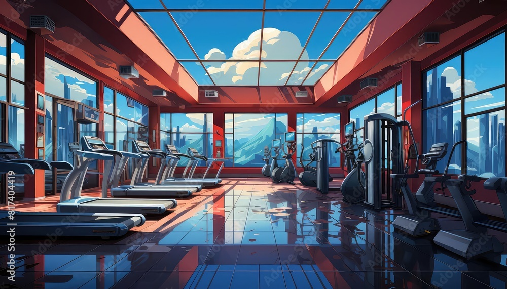 Gym background flat design front view highenergy fitness hub theme ...