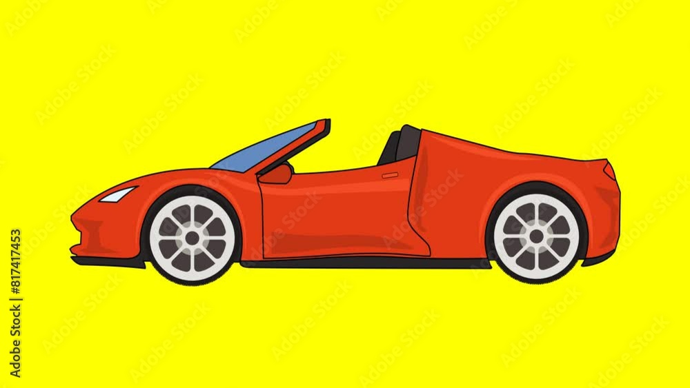 Animated clip of footage featuring a red supercar driving on a ...