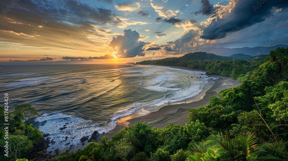 costa rica summer travel destination with breathtaking tropical beach ...