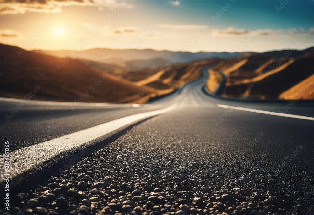 'horizontal close new view road asphalt background black build cement ...