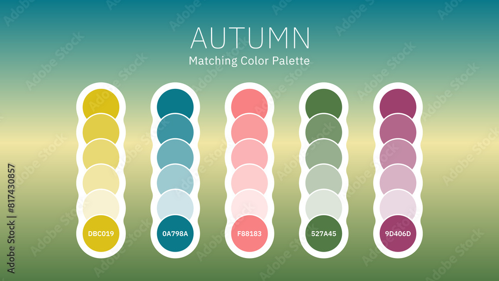Set of Autumn Color Palette Combination in RGB Hex. Matching color ...
