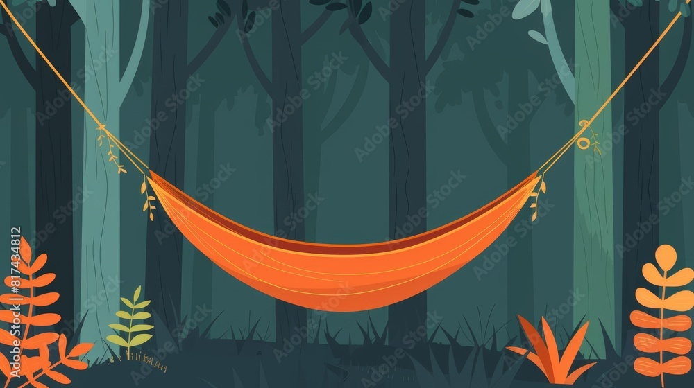 summer activities camping in the woods experience flat design side view ...