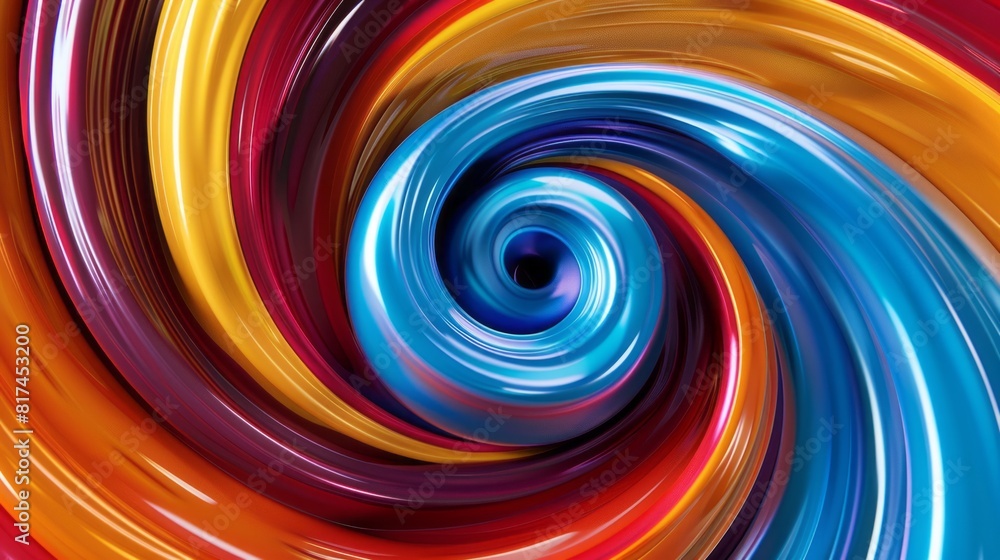 An abstract colorful swirl on a background in a style that merges bold ...